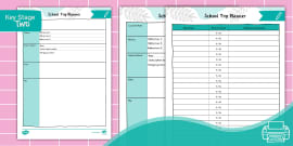 School Trip Planning Sheets | Twinkl Busy Bees - Twinkl