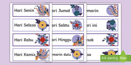 Days and Months Loop Cards Indonesian (teacher made)