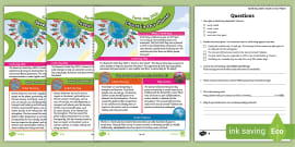 Earth Day Differentiated Reading Comprehension Activity English/Spanish