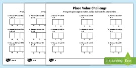 Place Value Challenge Game (teacher made)