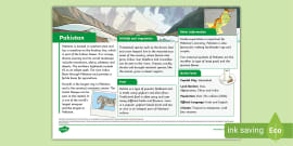 * NEW * KS1 Pakistan Fact File (teacher made) - Twinkl