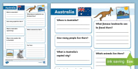 Australia Fact File Template, All About Australia - Twinkl