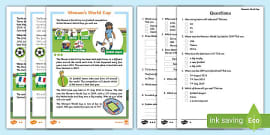 FREE! - The Rugby World Cup Reading Comprehension KS1