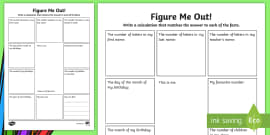 Me in Numbers Math Activity for K-2nd Grade (teacher made)