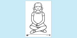 FREE! - People Sitting Colouring Sheet (teacher made)