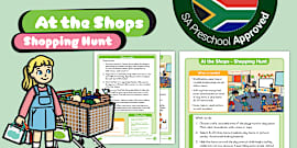 Preschool: At the Shops- Shopping List- Activity Sheet