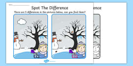 Spring Spot the Difference Activity (Teacher-Made) - Twinkl