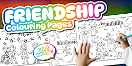 ‘Best Friends Forever’ Colouring Page - Twinkl