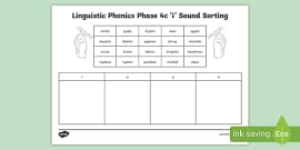 'or' Sound Sorting Activity Linguistic Phonics Phase 4a