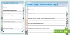 Winter Olympics Sport Report (Teacher-Made) - Twinkl