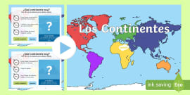 Comprensión lectora: Los continentes del mundo - Twinkl