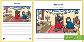 Hanukkah Diary Writing Frames (Teacher-Made) - Twinkl
