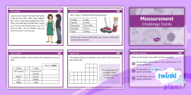 Measurement and Converting Time Math Problems Challenge Cards