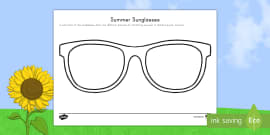 Sunglasses Summer Art Activity (teacher made) - Twinkl