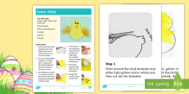 Split Pin Chick in Egg Craft Instructions (teacher made)