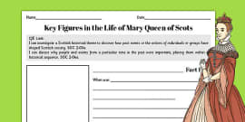Mary Queen of Scots - The Battle of Langside Key Figure Fact File Worksheet