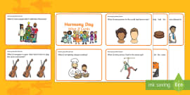 Harmony Day Guided Reading Cards - Comprehension, reading strategies ...