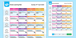 FREE! - Home Learning Hub Daily Plan Wednesday 1st April