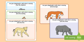 Australian Tropical Rainforest Animals Playdough Mats