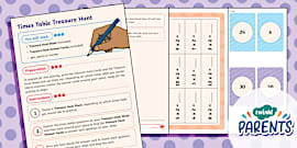 2, 5 and 10 Times Tables Mixed Multiplication and Division Treasure Hunt