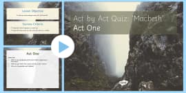 GCSE Macbeth Plot Revision Quiz Act V PowerPoint