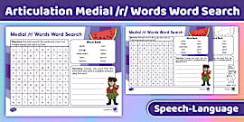 Articulation Medial /l/ Words Flash Cards for SLP