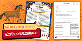 UKS2 Year of the Horse Reading Comprehension Activity