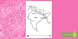 KS2 India Display Map - Twinkl - Geography (teacher made)