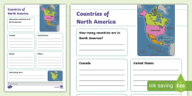 North American Countries Fact Cards for K-2nd Grade