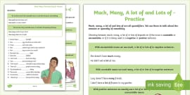 Much or Many? Activity Sheet (teacher made) - Twinkl