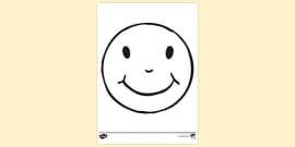 Smiley Face Colouring Sheet | Colouring Sheets - Twinkl