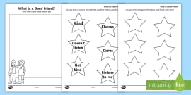 What Makes a Good Friend? Worksheet - Teaching Resource - Twinkl
