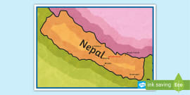 FREE! - Map of Nepal with Kathmandu colouring sheet - Twinkl
