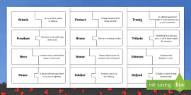 Veterans Day Word Cards (Teacher-Made) - Twinkl