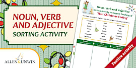 Christmas-Themed Nouns, Verbs and Adjectives Activity Sheet