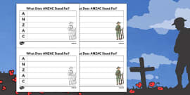 Anzac Craft Ideas | Craft Soldier & Writing Sheet | Twinkl