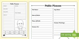 Picasso Self-Portrait Cut and Stick Activity (teacher made)