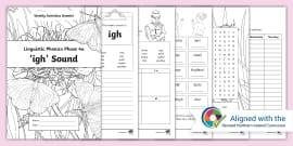 Linguistic Phonics Phase 2 'igh' Sound Colouring Page