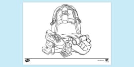 FREE! - Open Rucksack Bag Colouring Sheet (teacher made)