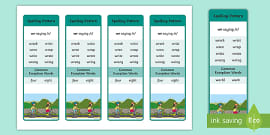 Level 6 Week 9 Spelling Bookmarks (teacher made) - Twinkl