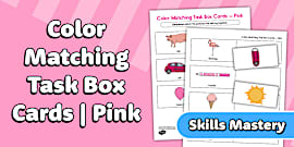 Color Matching Task Box Cards – Red