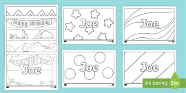 FREE! - Joe Name Simple Colouring Bookmarks (Teacher-Made)