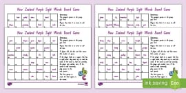New Zealand Reading Gold Sight Word Bingo