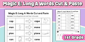 Find and Write the Magic e With a-e Words Worksheet for 1st-2nd Grade