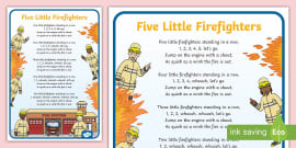 Five Little Firefighters Counting Song Cut-Outs - Twinkl