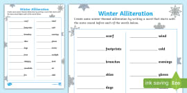 UAE Alliteration Differentiated Worksheet / Worksheet