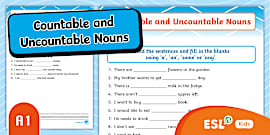 Countable and Uncountable Nouns Interactive Sorting Game