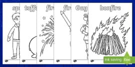 Bonfire Night Colouring Sheets - Fireworks - Primary Art