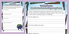 Writing Prompt: Finish the Rhyming Autumn Poem - Twinkl