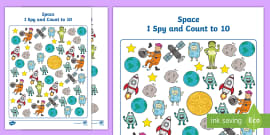 nss, Space I Spy and Count Activity to 20 (teacher made)
